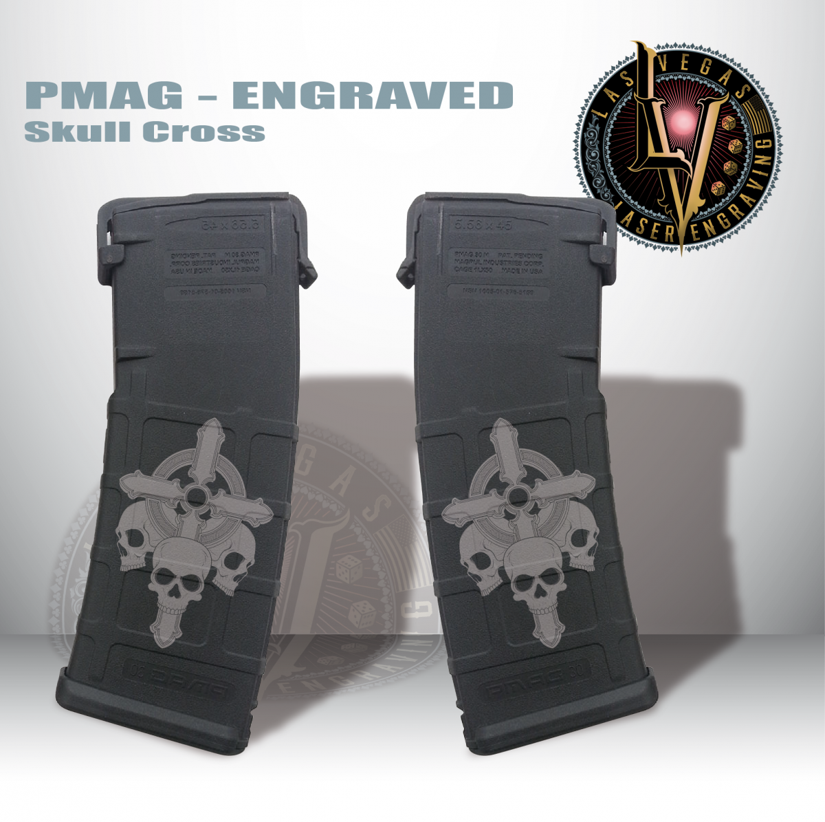 ENGRAVED PMAGS - Skull Cross - Shop - LV Laser Engraving