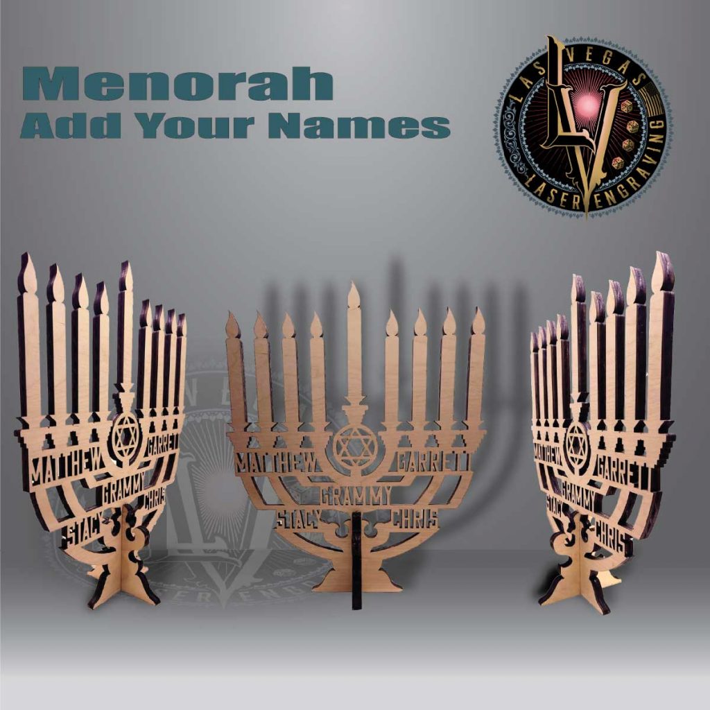 PERSONALIZED Menorah - Shop - LV Laser Engraving