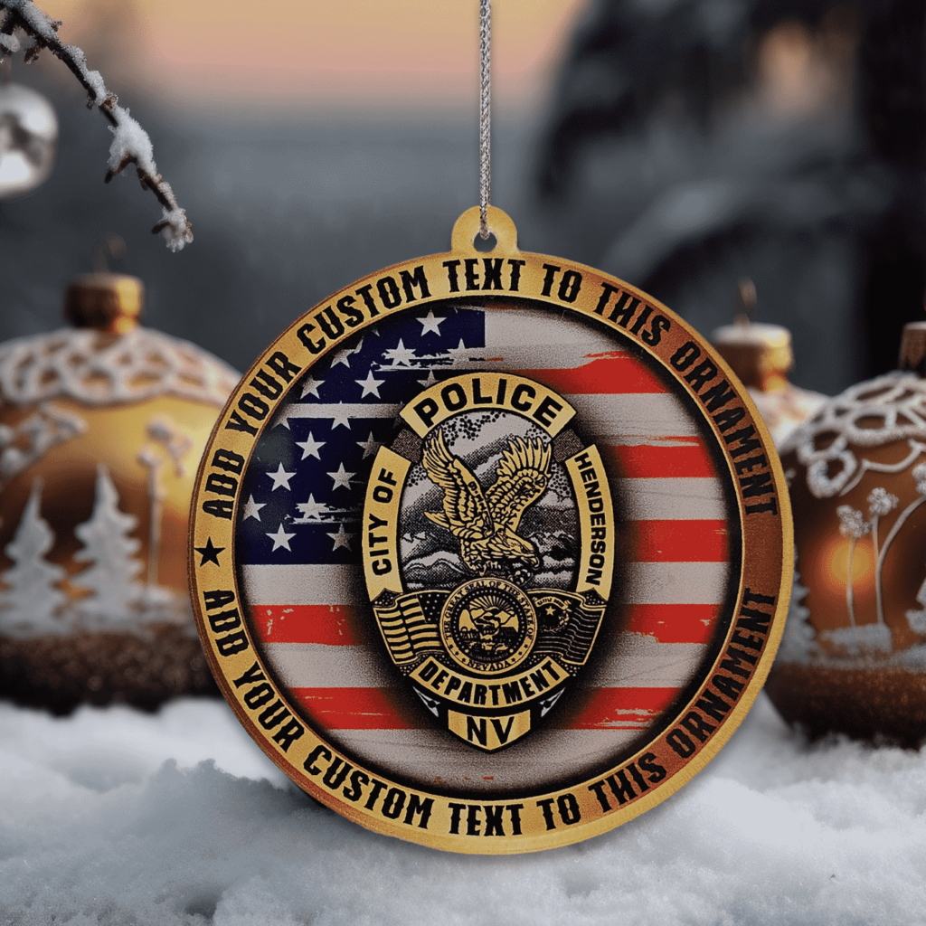 Police Badge Personalized Acrylic Christmas Ornaments
