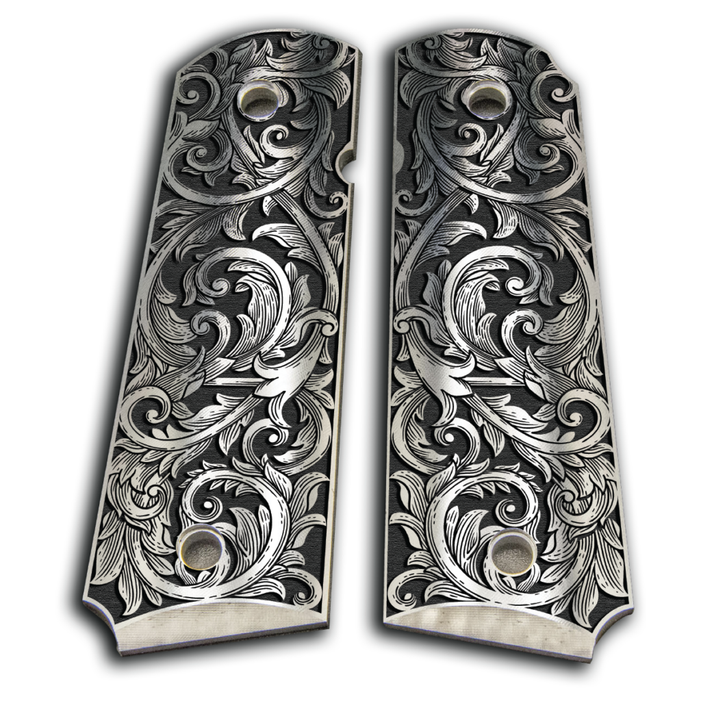 Custom Laser Engraved 1911 Aluminum Grips - Filigree Flow - Shop - LV ...