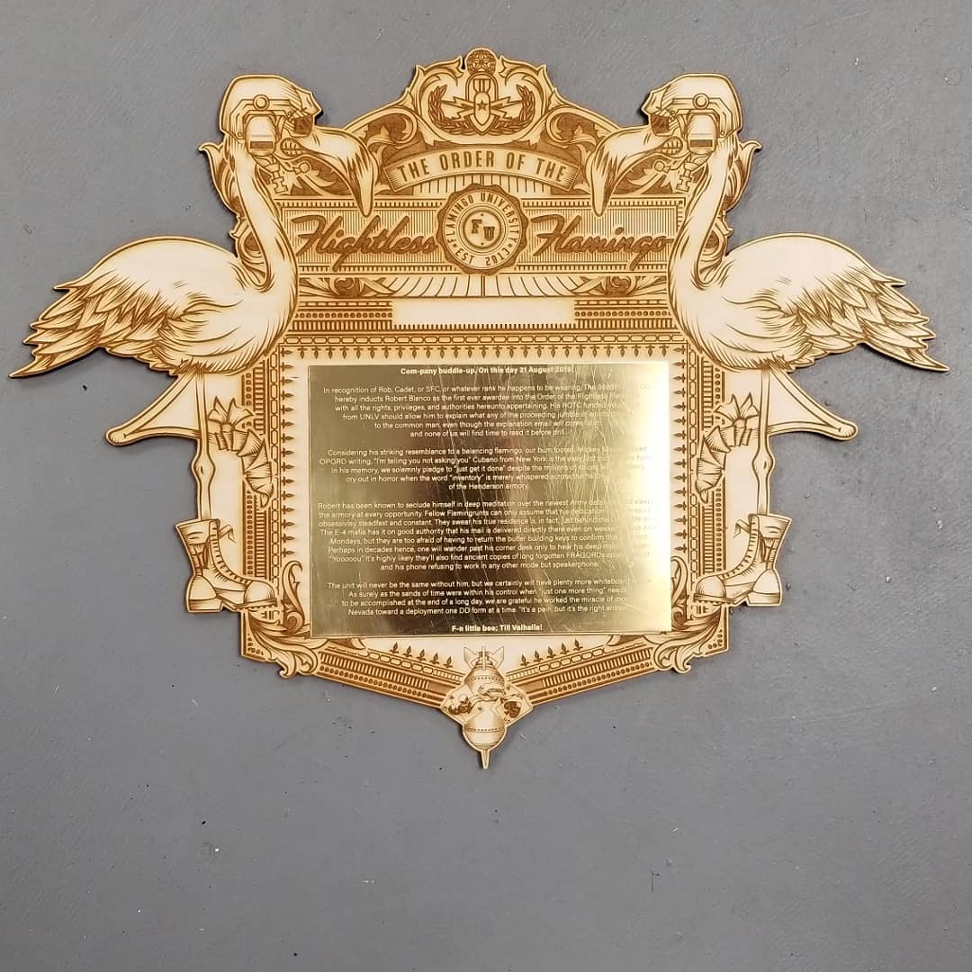 We had the privilege of making this retirement plaque for a local bomb ...